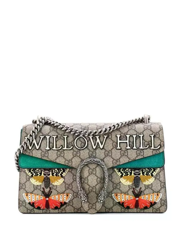 Gucci Dionysus Small Shoulder Bag Embroidered Gg Coated Canvas - Multicolour