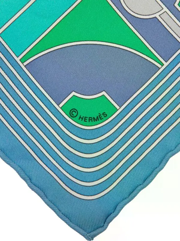 Hermès Sport Pocket Square Silk Handkerchief - Blue