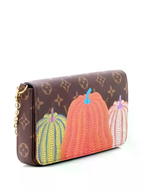 LOUIS VUITTON Felicie Pochette Yayoi Kusama Pumpkins Monogram Canvas - Brown