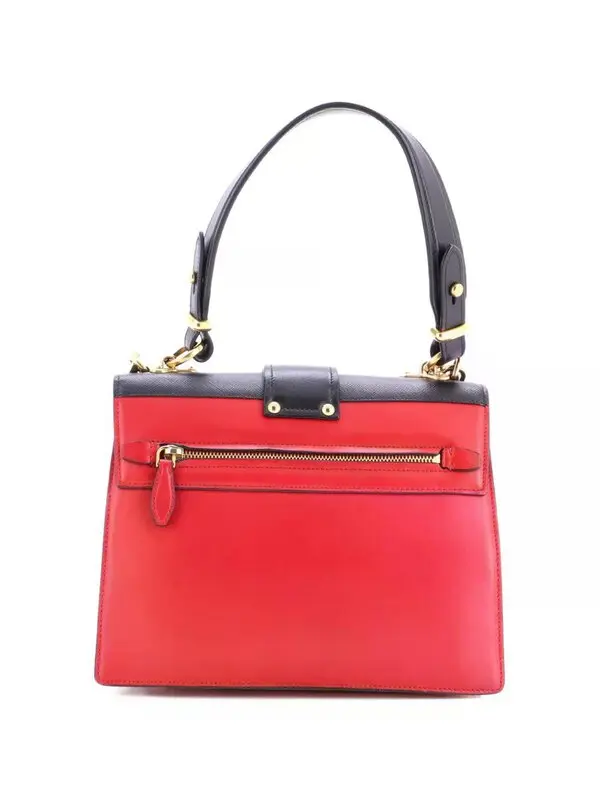 Prada Cahier Convertible City Calf And Saffiano Medium Shoulder Bag - Red