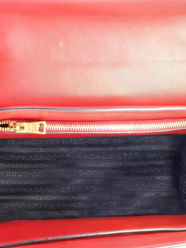 Prada Cahier Convertible City Calf And Saffiano Medium Shoulder Bag - Red