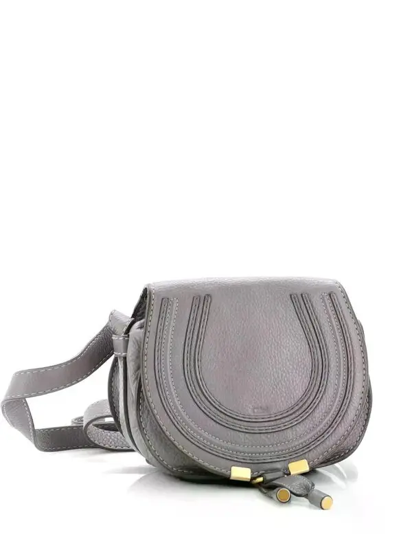 Chloé Marcie Leather Crossbody Bag - Grey