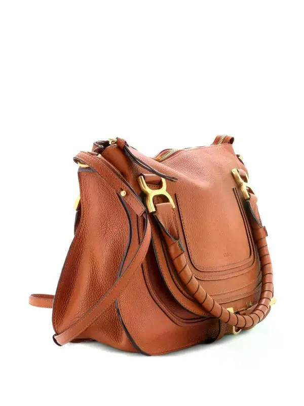 Chloé Marcie Leather Medium Satchel - Brown