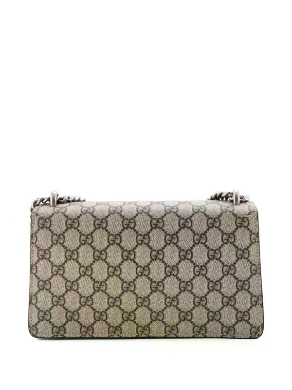 Gucci Dionysus Small Shoulder Bag Gg Coated Canvas With Embellished Metal - Brown