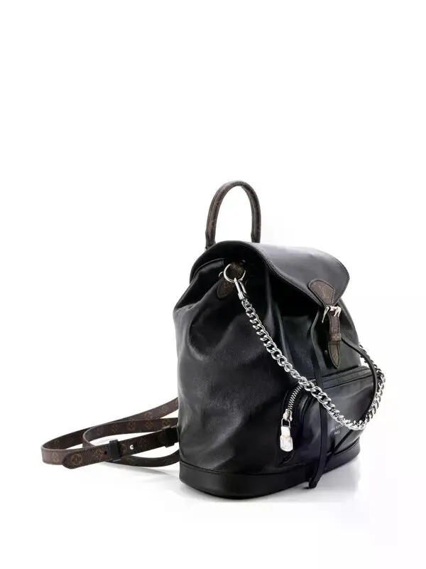 LOUIS VUITTON Montsouris Vibe Leather With Monogram Canvas Pm Backpack