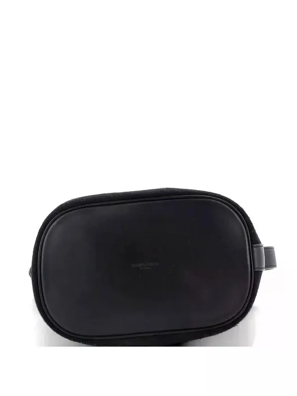 Saint Laurent Rive Gauche Embroidered Wool Bucket Bag