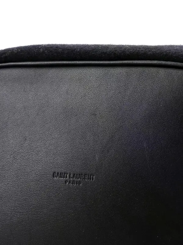 Saint Laurent Rive Gauche Embroidered Wool Bucket Bag