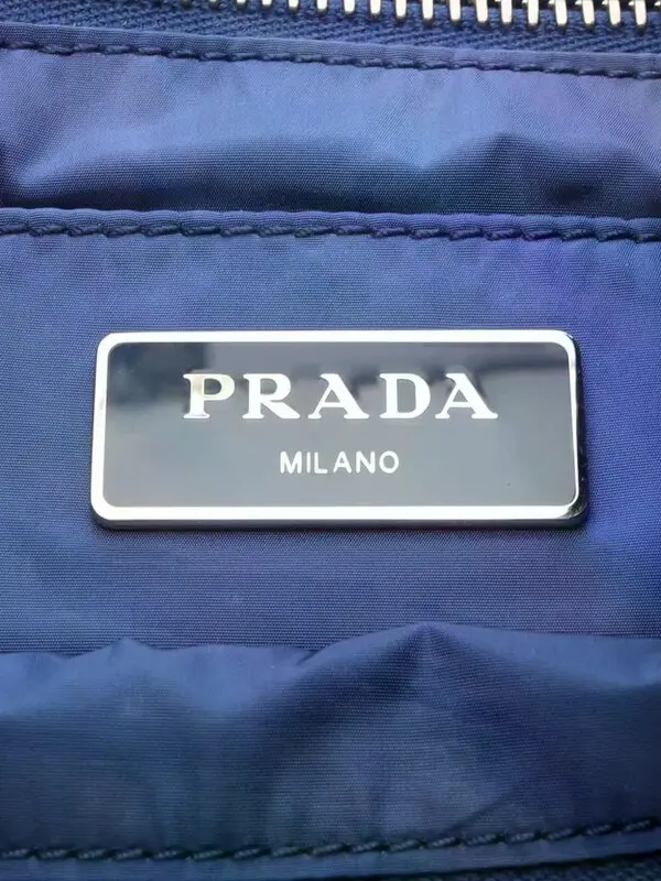 Prada 2013-2026 Tessuto Stampato Flower Tote Bag - Blue