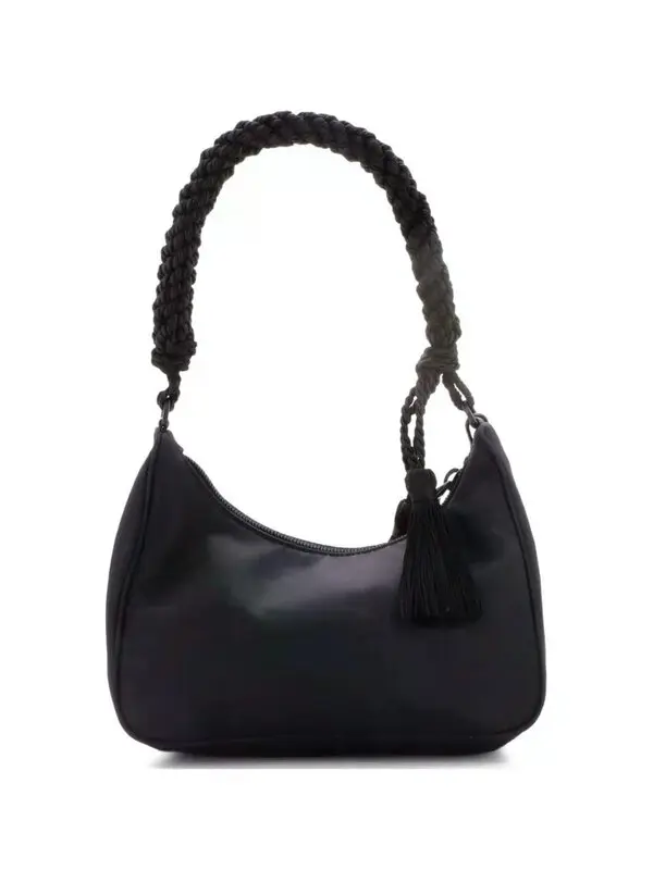 Prada Re-edition Embellished Tessuto Shoulder Bag - Black