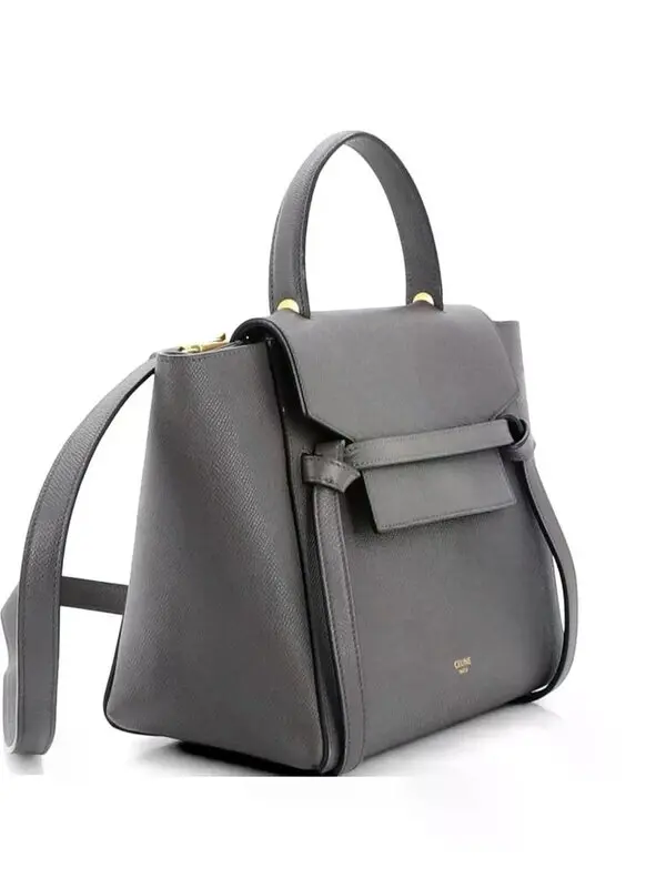Celine Belt Bag Textured Leather Micro Satchel - Grey