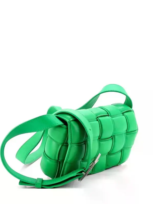 Bottega Veneta Cassette Padded Maxi Intrecciato Leather Small Crossbody Bag - Green