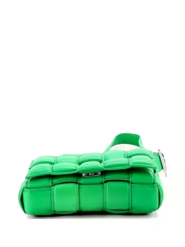 Bottega Veneta Cassette Padded Maxi Intrecciato Leather Small Crossbody Bag - Green