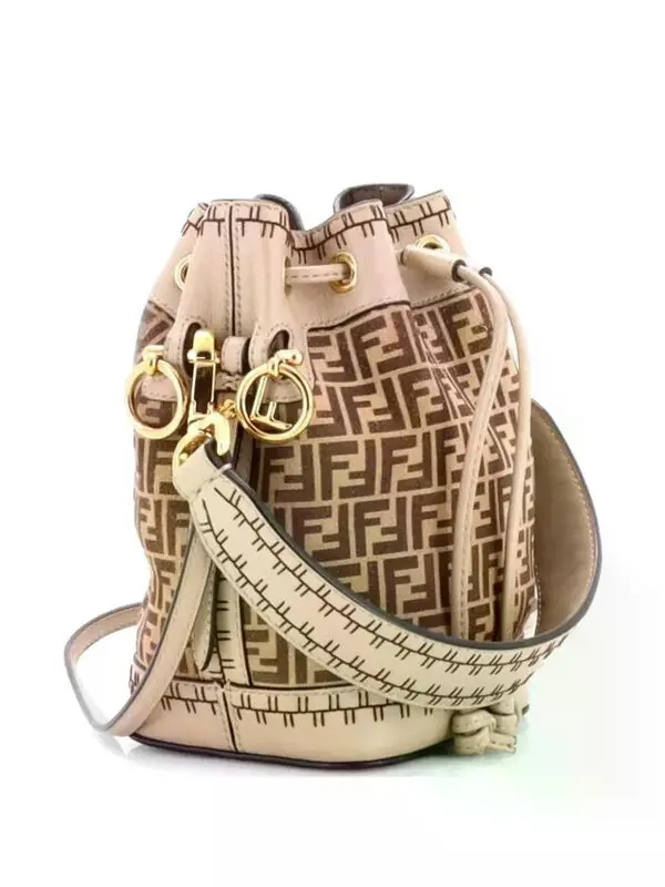 Fendi Mon Tresor Zucca Suede Mini Bucket Bag