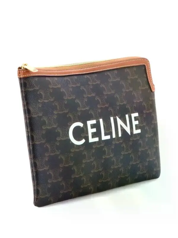 Celine Zip Triomphe Coated Canvas Small Pouch