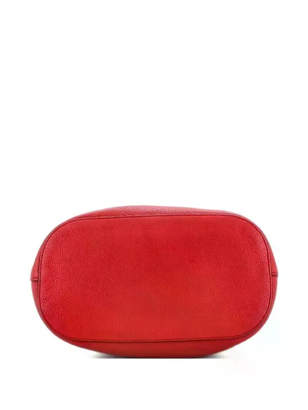 Prada Logo Bucket Messenger Bag - Red