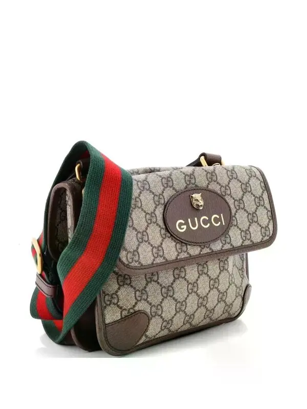 Gucci Neo Vintage Flap Messenger Gg Coated Canvas Small - Brown