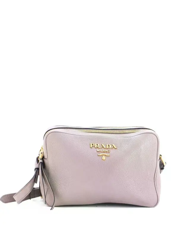 Prada Double Zip Camera Bag Vitello Phenix - Grey