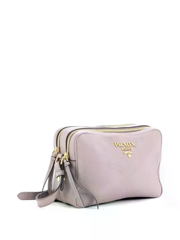 Prada Double Zip Camera Bag Vitello Phenix - Grey