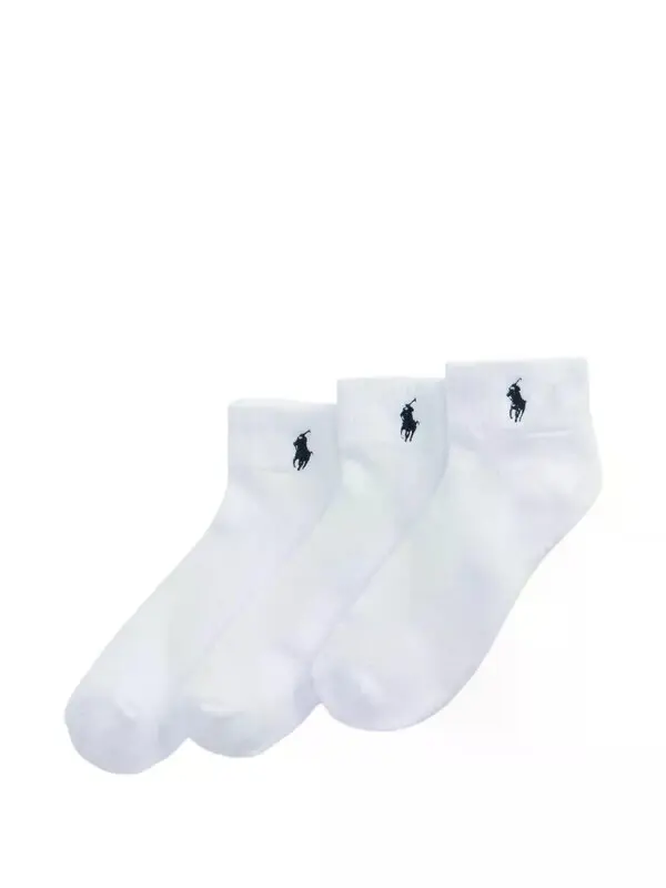 Polo Ralph Lauren Ribbed Socks With Embroidered Logo - White
