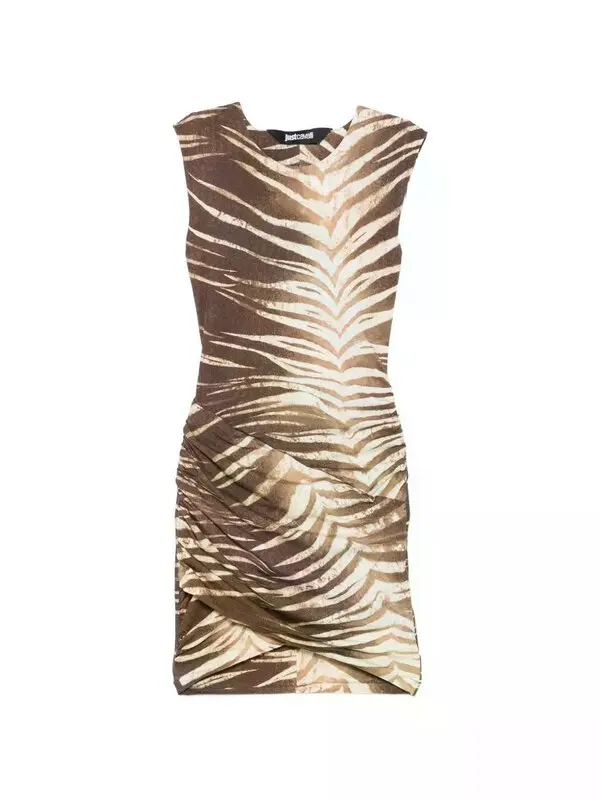 Just Cavalli Zebra-print Ruched Mini Dress