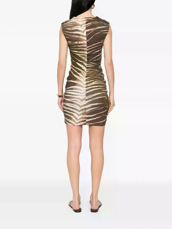 Just Cavalli Zebra-print Ruched Mini Dress