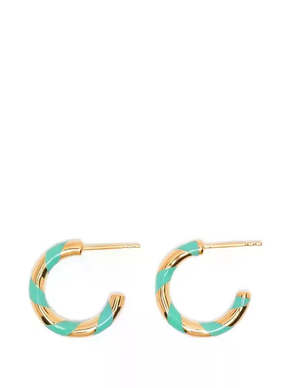 AURÉLIE BIDERMANN Positano Striped Hoop Earrings - Gold