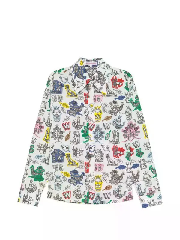 WALTER VAN BEIRENDONCK All-over Graphic Print Shirt - White