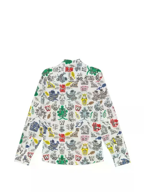 WALTER VAN BEIRENDONCK All-over Graphic Print Shirt - White