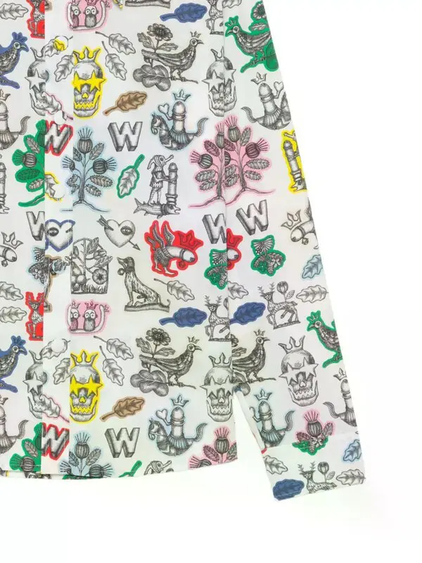 WALTER VAN BEIRENDONCK All-over Graphic Print Shirt - White