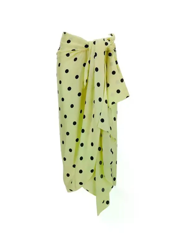 Sportmax Gentile Polka-dot Midi Skirt - Yellow