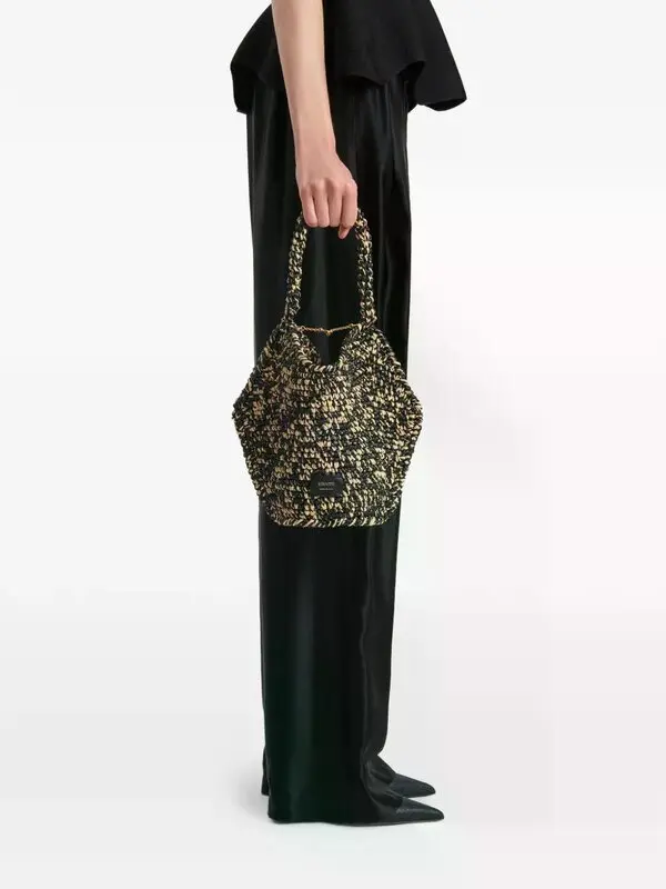 Khaite Lotus Logo-patch Tote Bag - Black