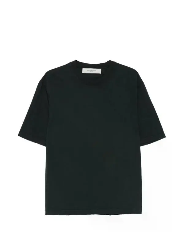 GOLDEN GOOSE Logo Embroidered Bleached Finish T-shirt