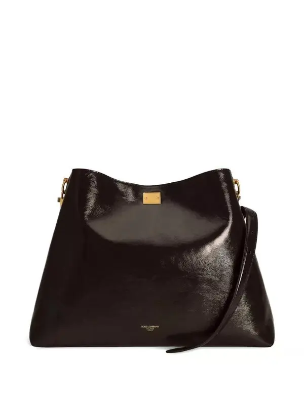 Dolce & Gabbana Large Vittoria Calfskin Shoulder Bag - Brown