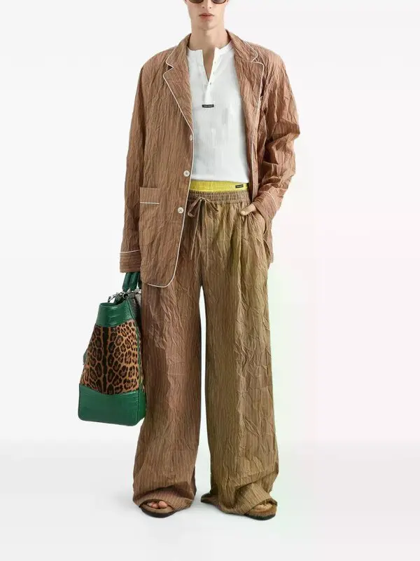 Dolce & Gabbana Striped Crinkle Loungewear Shirt