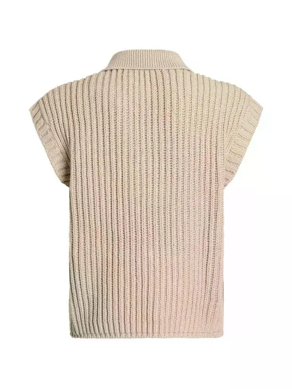 Dolce & Gabbana English Rib Knit Polo Shirt - Neutrals