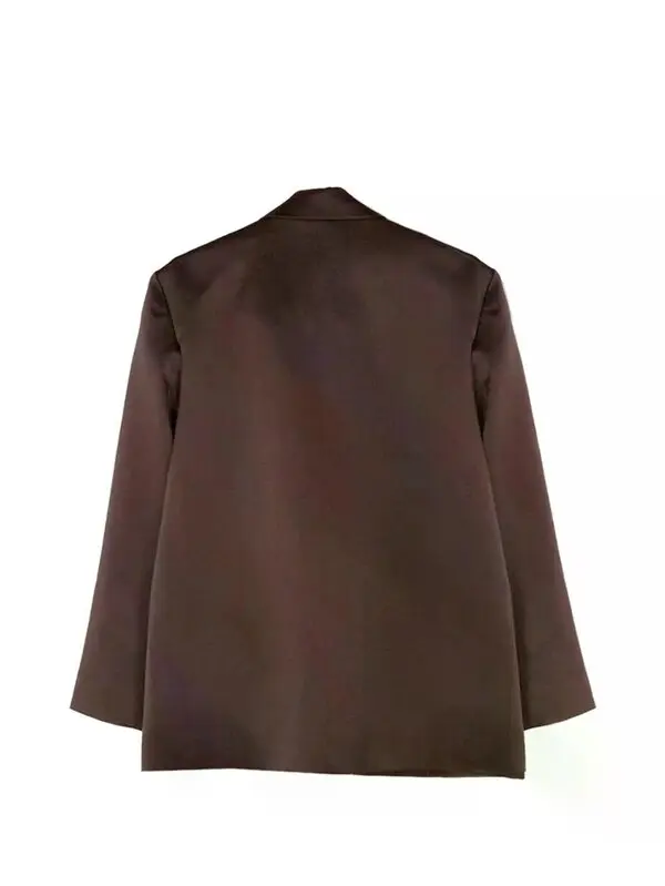 THE SEI Oversized Silk Blazer - Brown