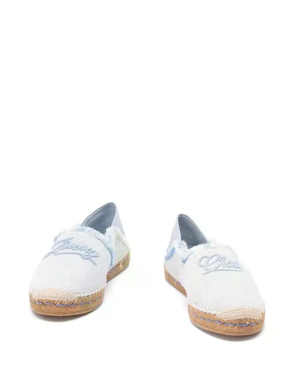 JIMMY CHOO Logo Frayed Espadrilles - Blue