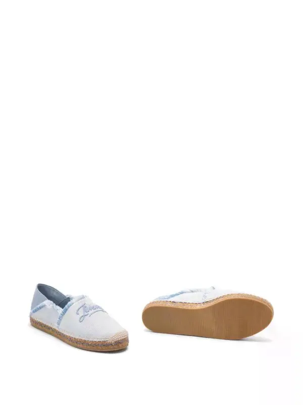 JIMMY CHOO Logo Frayed Espadrilles - Blue