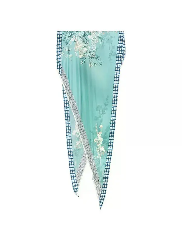 Seventy Floral-print Scarf - Blue