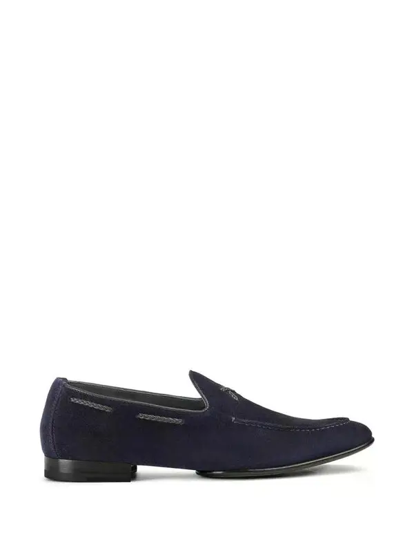 DOUCAL'S Braided-lacing Suede Loafers
