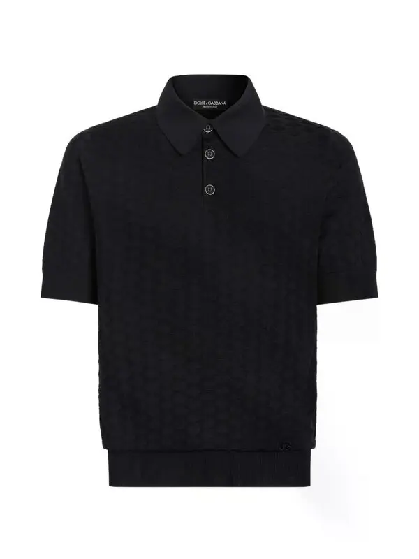 Dolce & Gabbana Micro-dot Stitch Polo Shirt