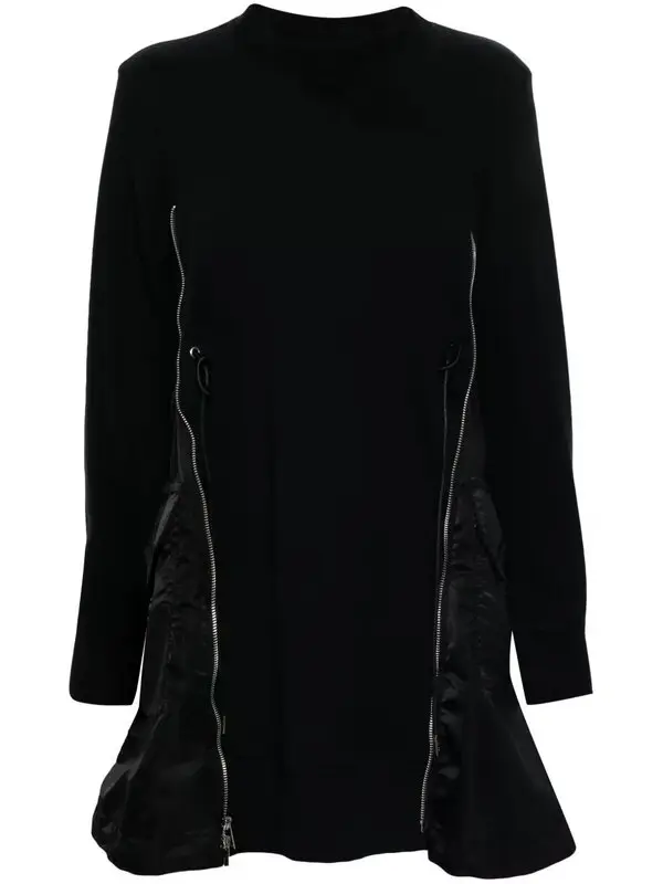 Sacai Sponge Mini Dress - Black