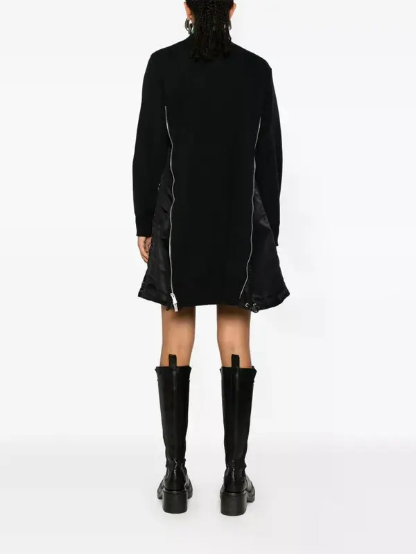 Sacai Sponge Mini Dress - Black