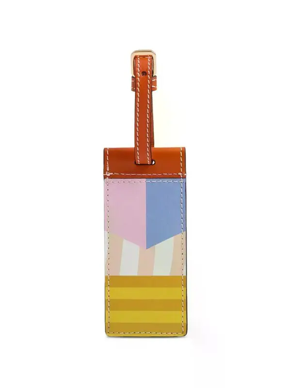 LANCEL Beach Geometric-pattern Leather Luggage Tag