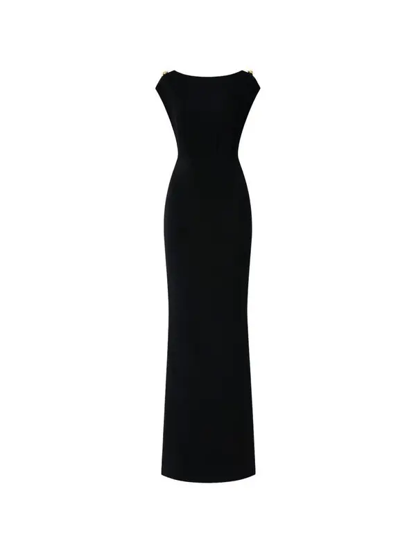 Elisabetta Franchi Sleeveless Button-detailed Maxi Dress - Black
