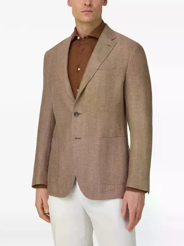 Boggi Milano Herringbone Patch Pocket Blazer