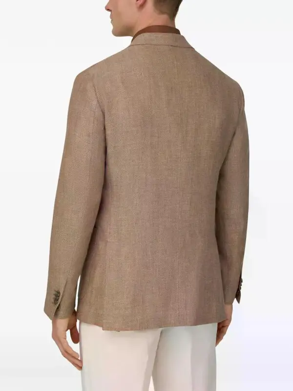 Boggi Milano Herringbone Patch Pocket Blazer