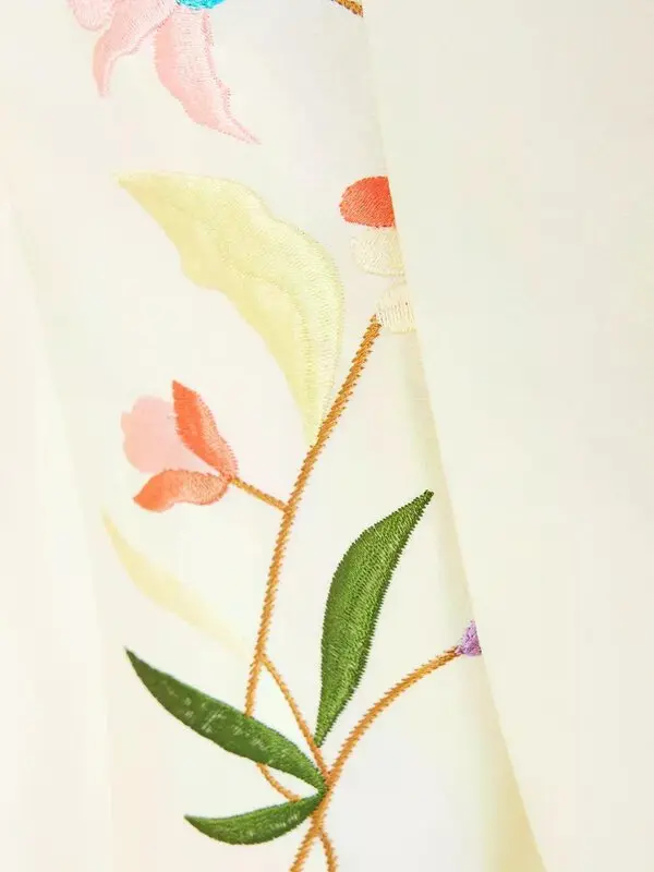 Camilla Floral-embroidered Blazer With Fringing
