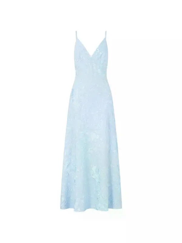 Camilla Seville Sweetheart V-neck Floral Maxi Dress - Blue