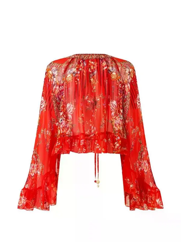 Camilla Cropped Ruffled Blouse